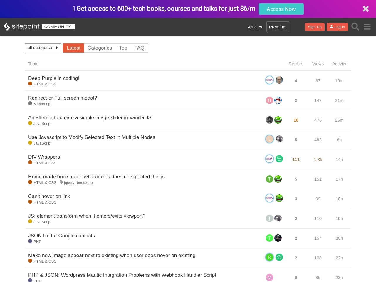 Sitepoint Forums Marketing Toplist 